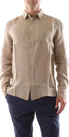 40weft 40Weft, Homme, Chemises, Beige, Taille: M Camicia in lino collo francese