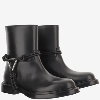 Bottega Veneta Womens Leather Ankle Boots James Black