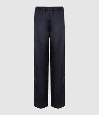 Jeanne Vouland Pantalon Rayna Satin Bleu