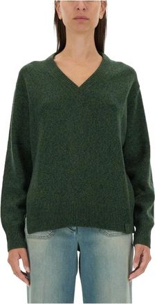 Victoria Beckham Femme, Pulls, Vert, Taille: 42 FR V-neck Tricots