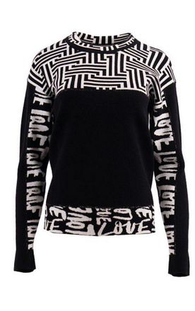 Passioni Strickpullover mit geometrischem Muster und Graffitidesign