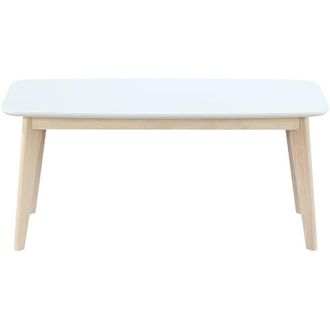Miliboo Design Bank 100 cm Wei&szlig; und Holz leena