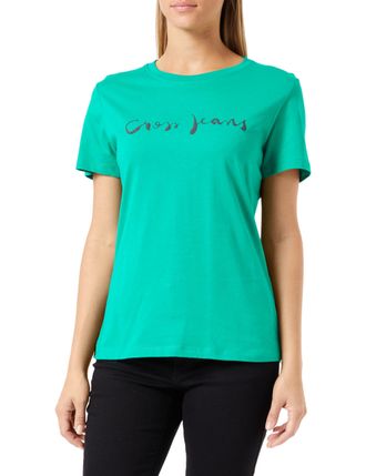 Cross Jeans Damen 56010 T-Shirt, Garden Green, Small