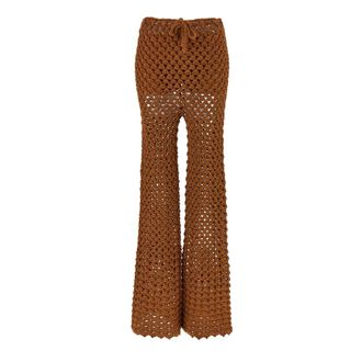 Ermanno Scervino Handgefertigte H&auml;kelhose - - Trousers - Damen - Braun - XS