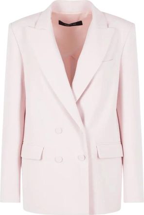 Federica Tosi Femme, Vestes, Rose, Taille: 40 FR Double-breasted Cady Blazer