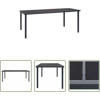 vidaXL Terrassen Esstisch - Outdoor-Esstisch Anthrazit 190x90x74 cm Stahl