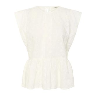 Soaked In Luxury Bestickte wei&szlig;e Bluse - - Blouses & Shirts - Damen - Wei&szlig; - M