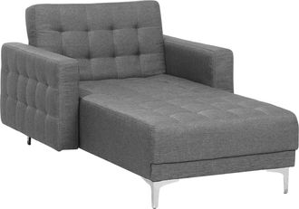 Beliani Moderne Chaiselongue Polsterbezug hellgrau Aberdeen