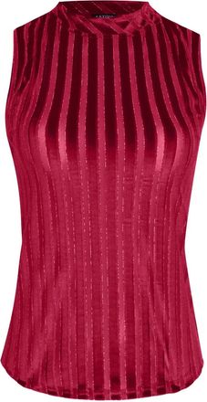 Amir Slama x Astrid haut rayé à col montant - Rouge