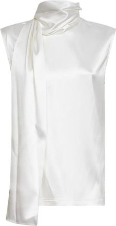 Bottega Veneta Femme, Blouses et Chemises, Blanc, Taille: 38 FR Silk Stretch Satin Top