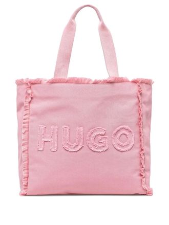 HUGO BOSS sac cabas à logo brodé - Rose