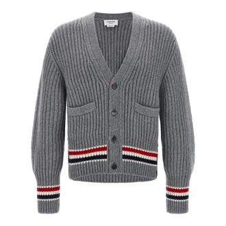 Thom Browne Gerippter Kaschmircardigan - - Knitwear - Herren - Grau - XL