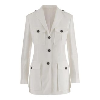 Tagliatore Einreihiger Leinenblazer - - Jackets - Damen - Wei&szlig; - S