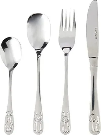 Esmeyer 4 tlg. Kinderbesteck Modell Bambino aus Edelstahl 18/0, poliert. Im weißen Karton., Silber, 20 x 17.5 x 2.5 cm