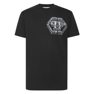 Philipp Plein T-shirt Rundhals Kurzarm - - Tops - Herren - Schwarzk - 4XL