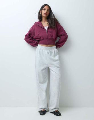 Cotton On sweat &agrave; capuche oversize zipp&eacute; en figue fonc&eacute;e lav&eacute;e-VIOLET
