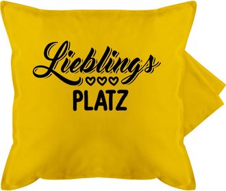 Shirtracer Kissenbezug - Statement Kissen mit Sprüchen - Lieblingsplatz - Lieblingsort - 50 x 50 cm - Gelb - lieblingskissen kissenhülle sprüche spruch mein kusc