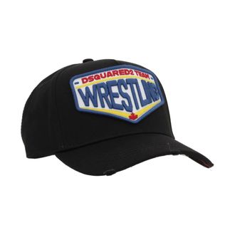 Dsquared2 Casquette de baseball avec patch de lutte - Homme - Accessoires - Noir - Taille: ONE Size