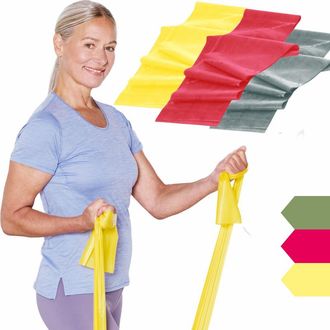 Theraband TheraBand 1,50m Set-Bundle| Fitnessband | Gymnastikband | Stretchband f&uuml;r Ganzk&ouml;rpertraining | Widerstandsband | Training Bands f&uuml;r Zuhause | Fitness 