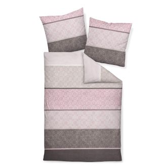 Janine 65016 Feinbiber Bettwäsche Davos 155x220 cm + 80x80 cm Beere-Mauve