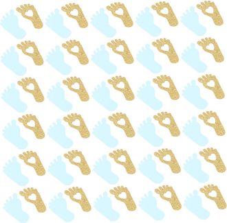 Angoily 200 St&uuml;ck Shower Konfetti Fu&szlig;abdr&uuml;cke Papierstreudeko Buntes Babyparty Streukonfetti f&uuml;r Tischdekoration Kreative Partydeko Geburtstag und Gender Reve