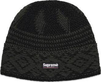 SUPREME bonnet à patch logo - Noir