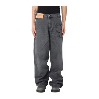 J.W.Anderson Homme, Jeans, Noir, Taille: W33 Jean noir à panneaux Élégant et polyvalent