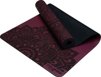 Yoga Design Lab Infinity Yogamatte | Umweltfreundlich, gepolstert und Anti-rutsch, bietet einzigartigen Halt | mit Tragegurt (Mandala Burgundy, 5mm)