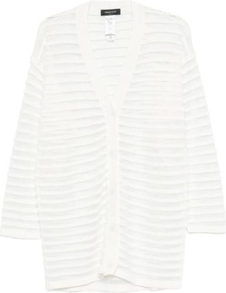 Fabiana Filippi Femme, Pulls, Blanc, Taille: 38 FR Cardigan &agrave; col en V