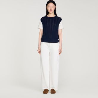 Sandro Pull en maille pointelle