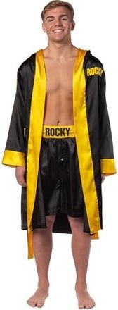 Intimo Rocky Balboa Ensemble peignoir et short en satin pour homme, Étalon italien, Large-X-Large