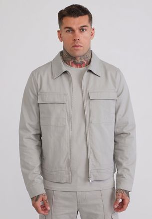 Siksilk Herren Graues Utility Overshirt XXL