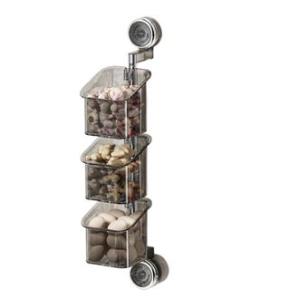 Generic Saugnapfboden, drehbare Drainagebehälter, Duschregal, Aufbewahrungslösung, drehbarer Drainagebehälter, praktischer Behälter zur Wandmontage, ideales K