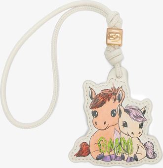 Ganni Pony-Schl&uuml;sselanh&auml;nger wei&szlig;