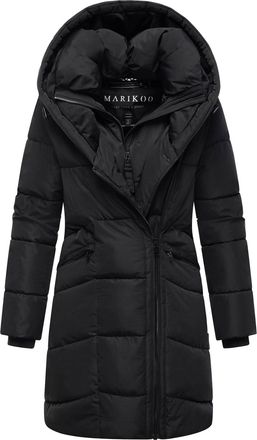 Marikoo Damen Steppmantel Virenaa mit Layer-Look & warmem Fleecefutter