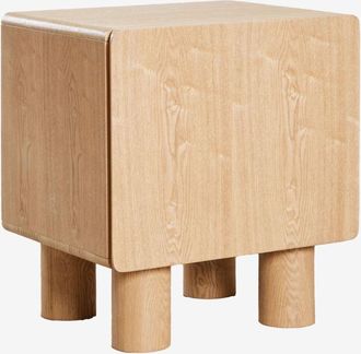 Sklum Sklum - Gumeri Nachttisch aus mdf und Furnier Braun Natur