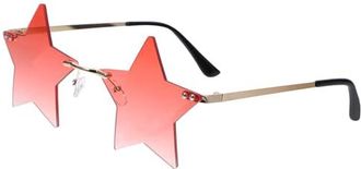 IFUNDOM Lunettes de Soleil sans Monture Unisexes Verres D&eacute;grad&eacute;s Rouge Protection UV Taille Unique Lunettes de F&ecirc;te Originales pour Adultes Accessoires Photo 