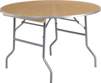 Flash Furniture 48RND Holz-Klapptisch, MTL-Rand, Stahl, nat&uuml;rlich, 121,9 cm, rund