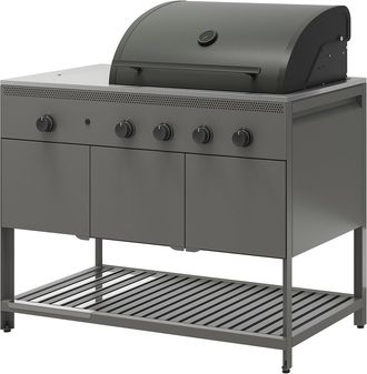 IKEA B&Aring;TSK&Auml;R Gasgrill mit Seitenbrenner