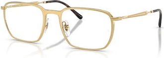 Ray-Ban Rb6549 Optics Arista Gold Fassung Klar Glas Polarisiert 51-20