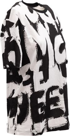 Alexander McQueen Womens Black And White Cotton T-Shirt