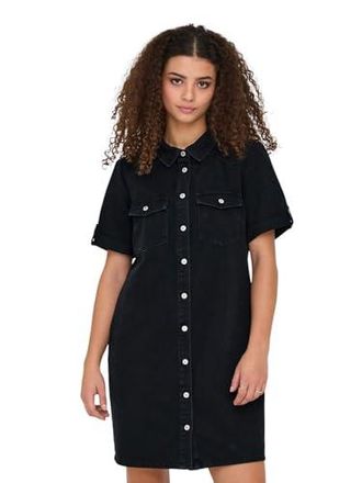 Only Robe Onllisa S/S DNM Gua pour Femme, Noir d&eacute;lav&eacute;, L