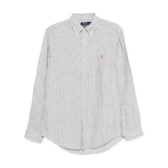 Polo Ralph Lauren Chemise Classique en Lin Ray&eacute; - Homme - Chemises - Vert - Taille: 2XL