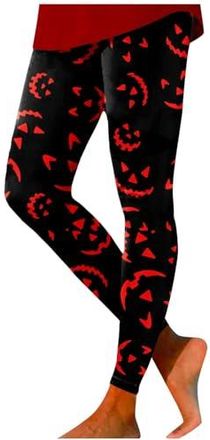 Generic Legging de sport 2026 pour femme - Tendance - D&eacute;contract&eacute; - Th&egrave;me dHalloween - Imprim&eacute; - Coupe ajust&eacute;e - Pour exercices de fitness, Rouge, XXL