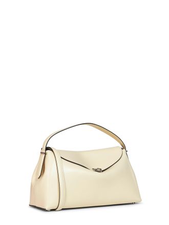 Toteme Womens Top Handle T-Lock Bag Ivory Lambskin Handbags Hand