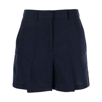 Pla&icirc;n Plain, Femme, Shorts, Bleu, Taille: 34 FR Shorts en lin &agrave; passants de ceinture