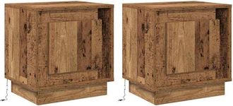 vidaXL Nachttisch mit 2 pcs Altholz 44 x 34.5 x 45 cm Holzwerkstoff vidaXL