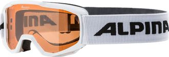 Alpina PINEY - Beschlagfreie, Extrem Robuste & Bruchsichere Skibrille Mit 100% UV-Schutz F&uuml;r Kinder, white, One Size