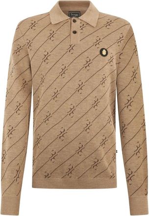 Billionaire Boys Club Homme, Tops, Beige, Taille: XL Polo Longsleeve All-Over BB
