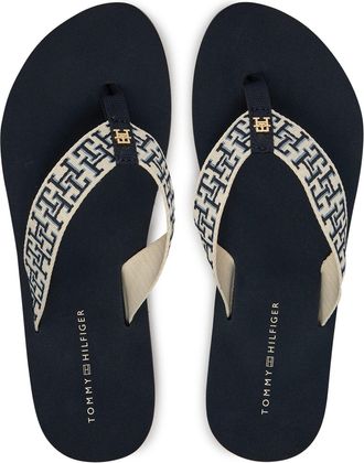 Tommy Hilfiger Zehentrenner Tommy Hilfiger Th Corporate Sandal FW0FW09610 Dunkelblau